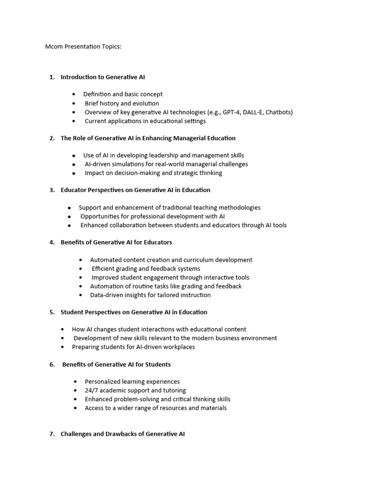 Mcom Presentation Topics - First Draft | PDF | Artificial Intelligence | Intelligence (AI ...