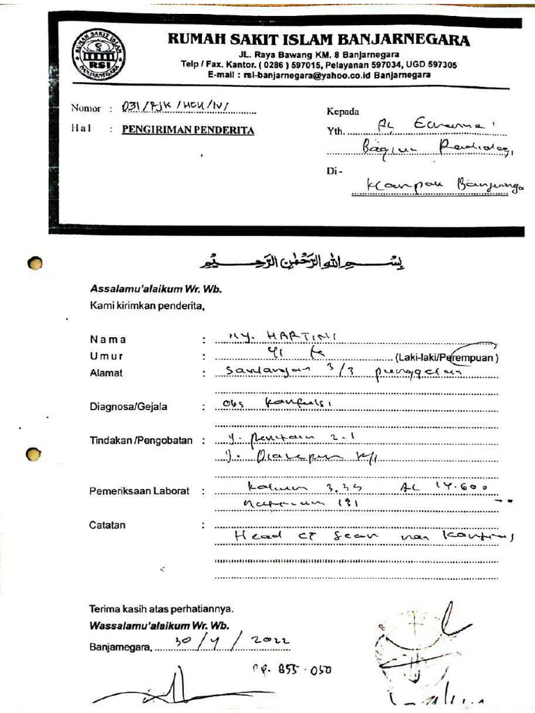 Akp 1.d Form Rujukan Pasien | PDF