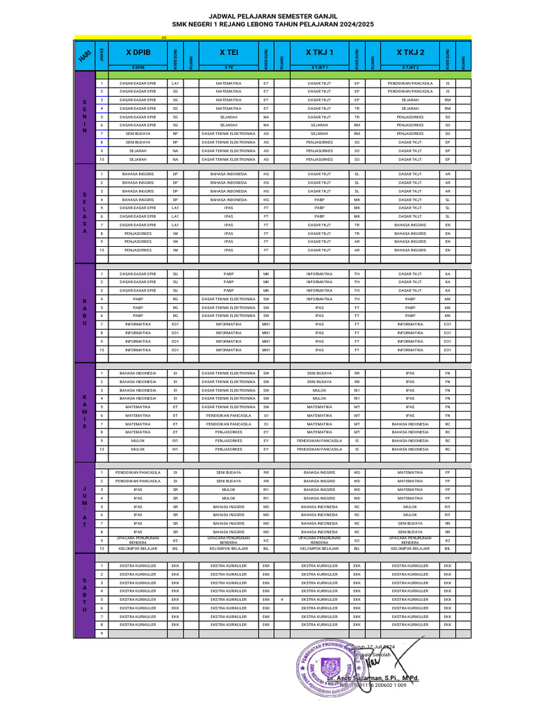 003 - Jadwal SMT Ganjil 2024-2025 - Ok | PDF