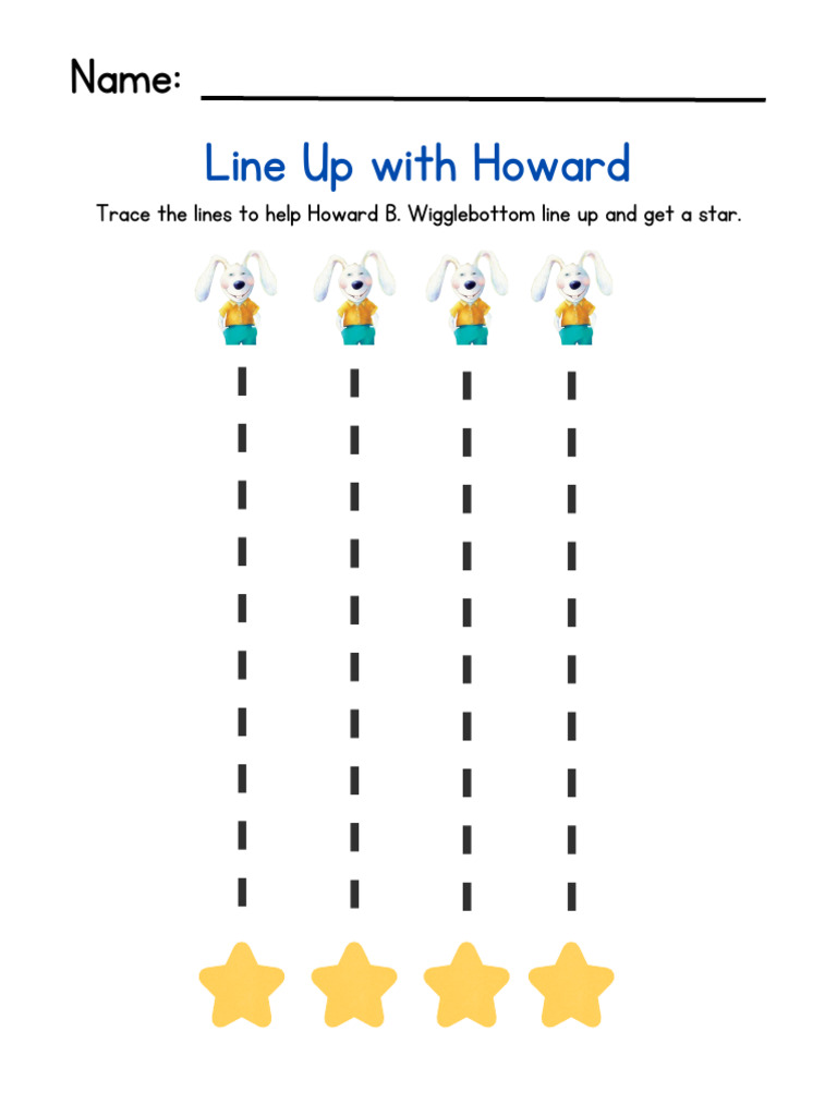 Pre-K Worksheet-Line Up, Howard | PDF