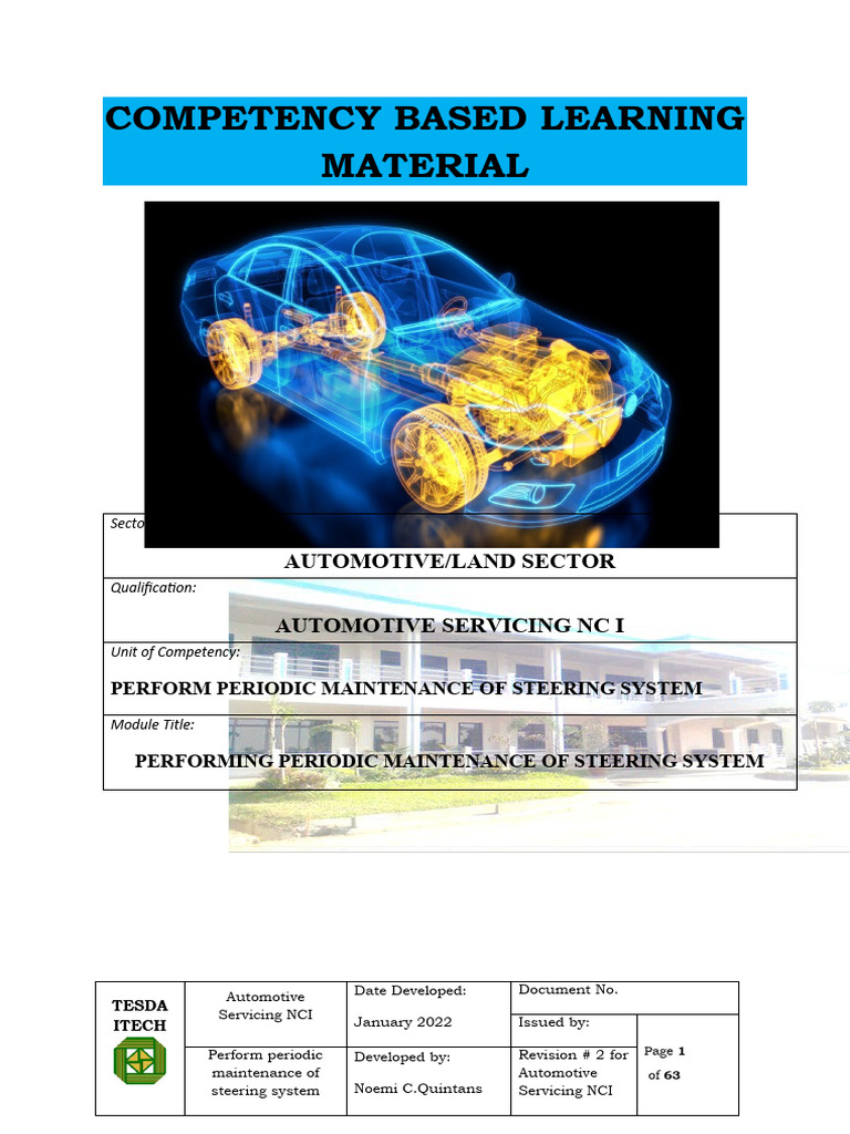CBLM Atsnci Core6 Lo1 Steering System | PDF | Steering | Gear