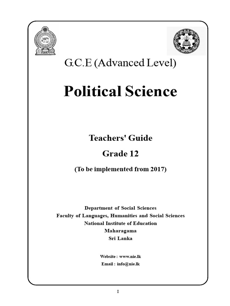 Grade 12 Political Science Teachers' Guide | PDF | Science | Political ...