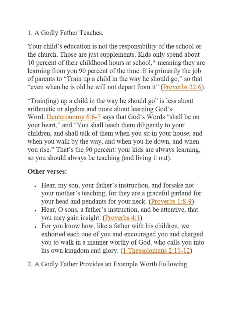 Characteristics of Godly Father | PDF | Book Of Proverbs | Love