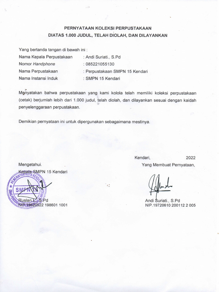 Koleksi Perpustakaam SMPN 15 Kdi | PDF