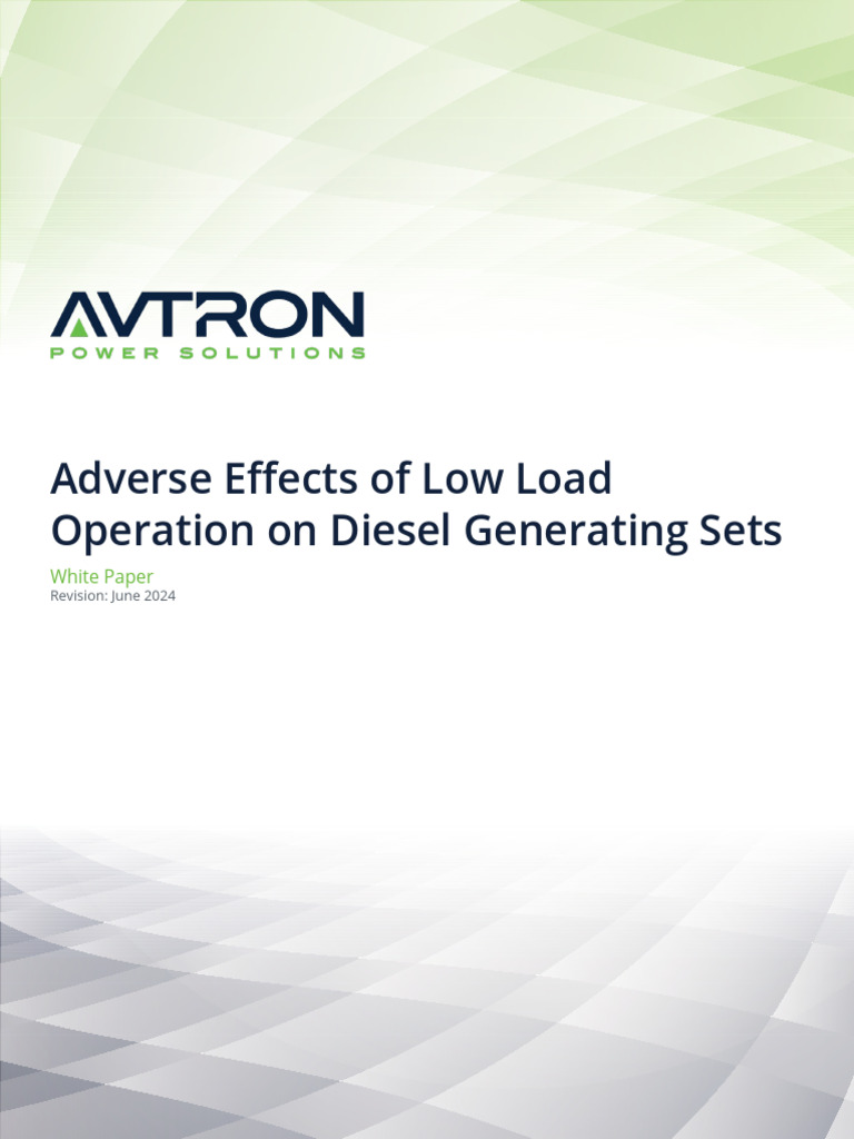 Adverse Effects Low Load Operation GenSets 2022 | PDF | Diesel Engine ...