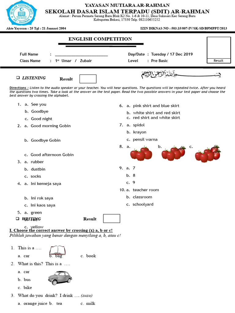 Soal Lomba Pre Basic | PDF