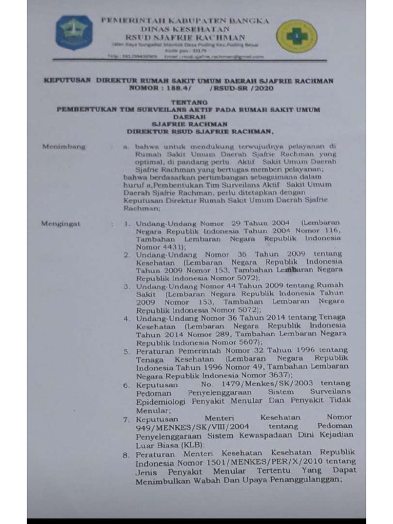 SK Surveilans 2020 | PDF