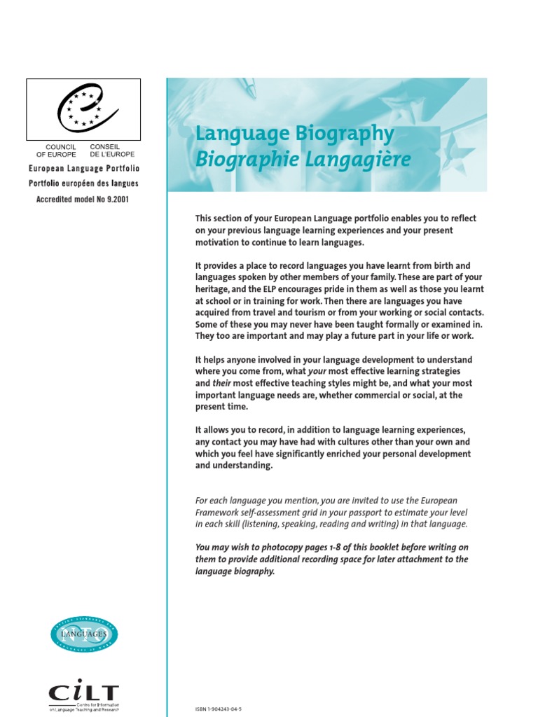 Language Biography | PDF | Sentence (Linguistics) | Foreign Language