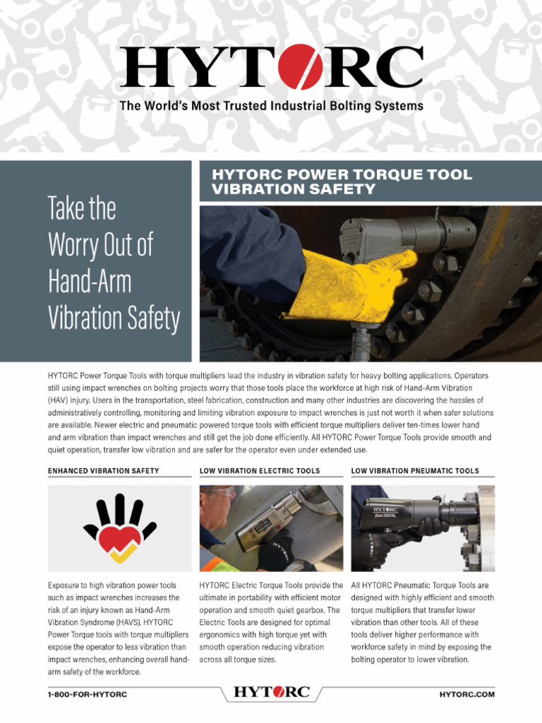 HYTORC-Power Tool Vibration Safety-Brochure-011921 | PDF