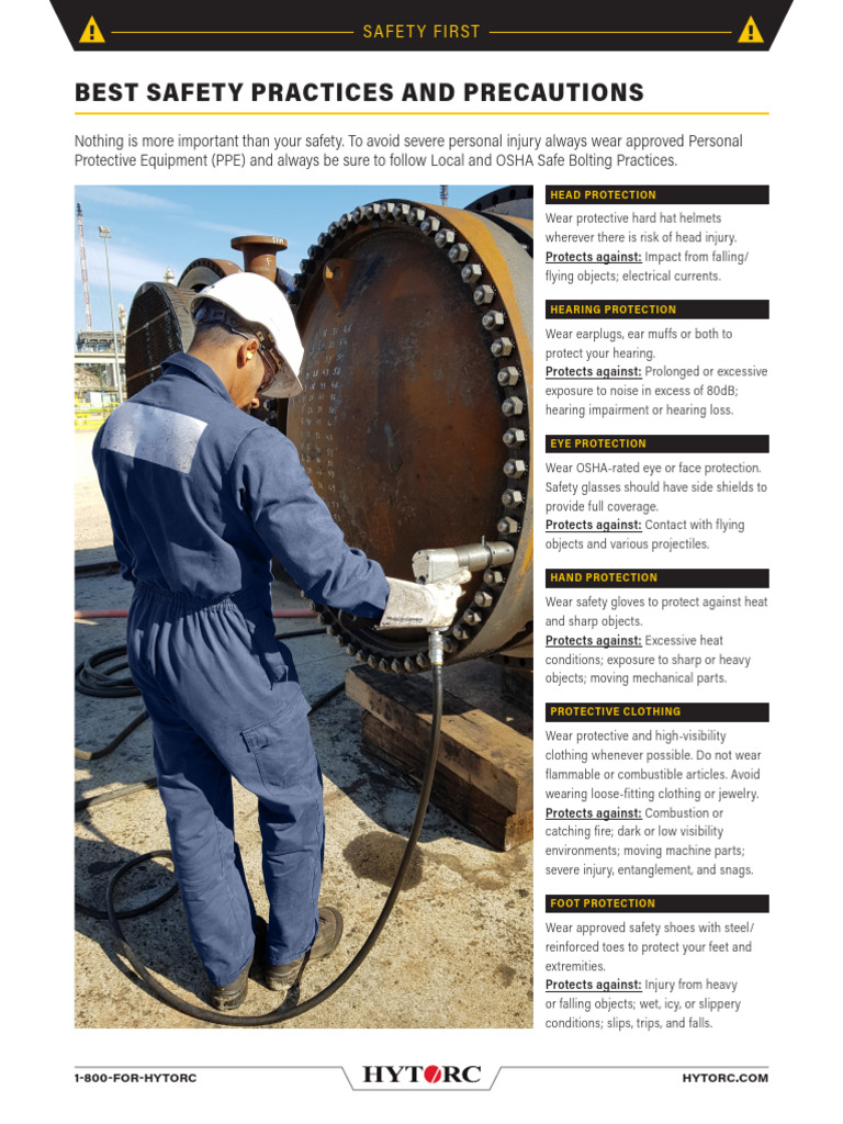 OSHA Safe Bolting & PPE Guide | PDF | Personal Protective Equipment ...