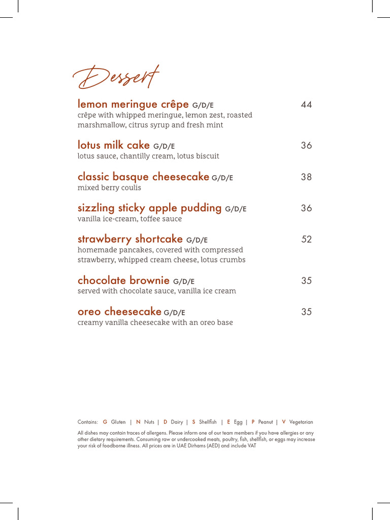 Alps Dessert and Coffee Menu | PDF | Desserts | Whipped Cream