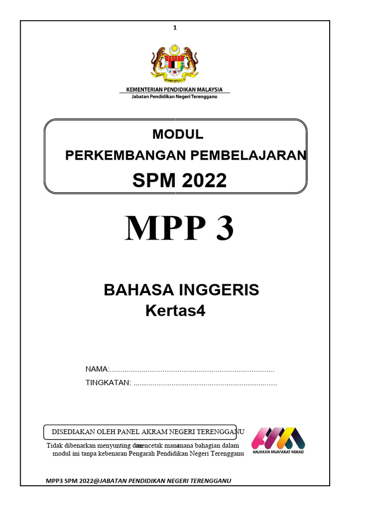 Mpp3 Bi SPM Paper 4 2022 | PDF