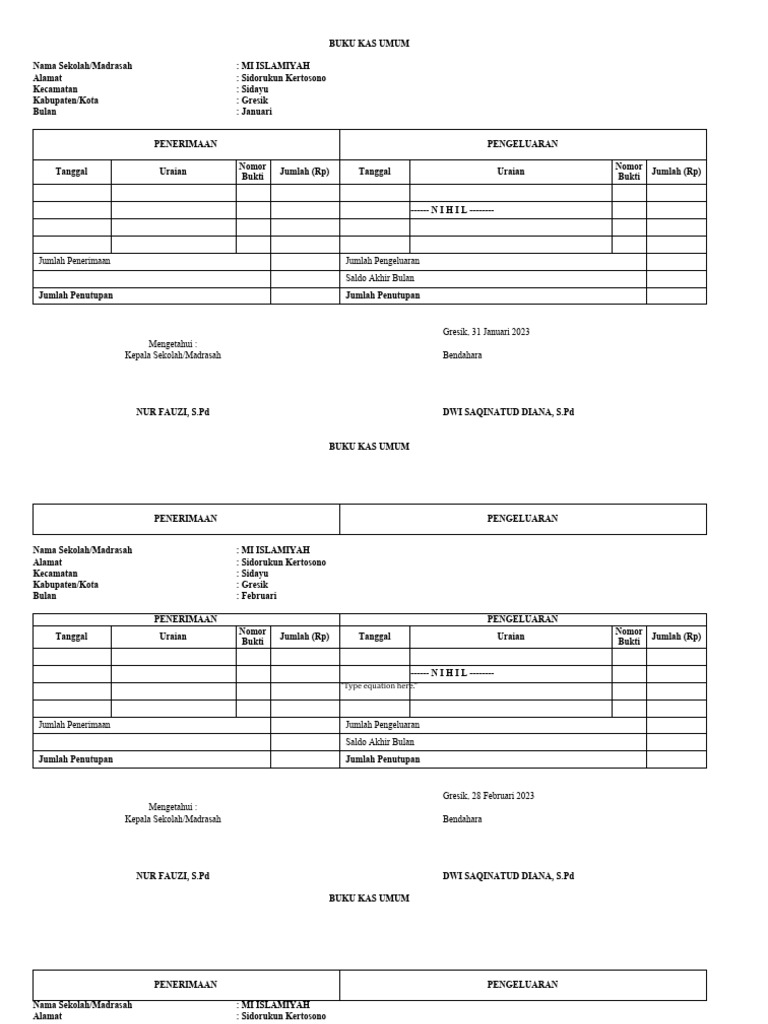 CONTOH BKU BPPDGS 2023 Tahap 1 | PDF