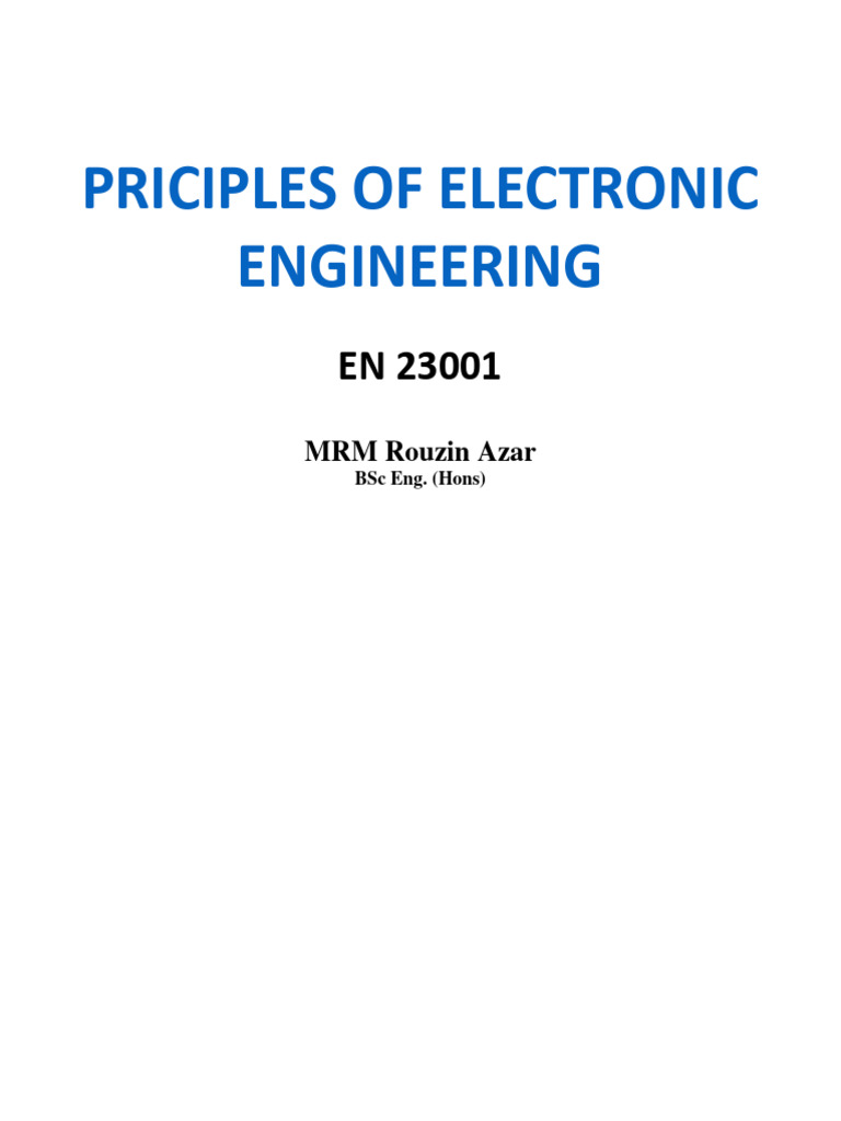 Electronic Engineering Basics | PDF | Logic Gate | Electrical Engineering
