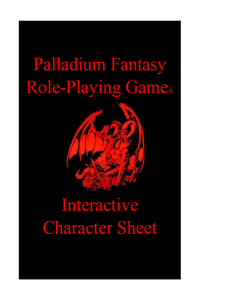 Palladium Fantasy Interactive Character Sheet-V2 | PDF | Role Playing Games