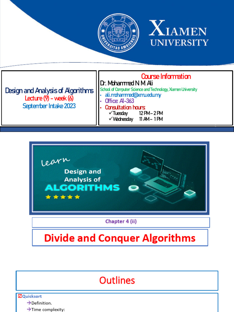 Chapter 4 (Ii) - Divide and Conquer | PDF | Mathematical Logic | Algorithms And Data Structures