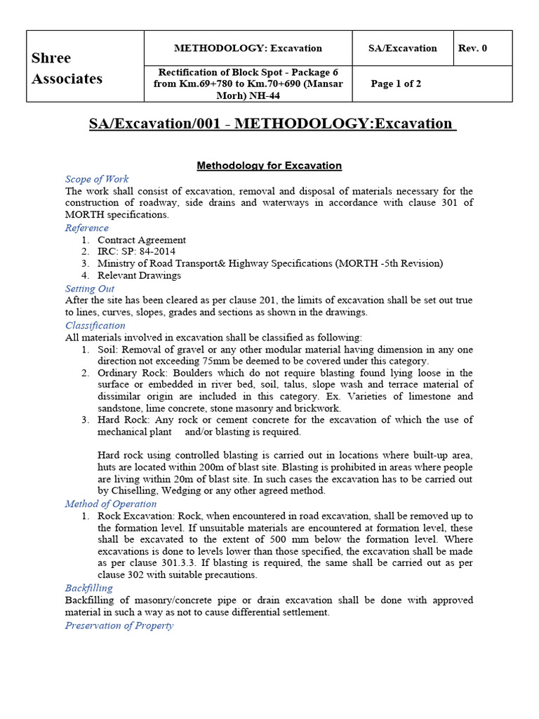 Methodology of Excavation | PDF | Concrete