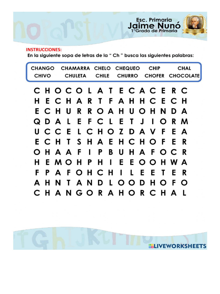 Sopa de Letras Ch. | PDF