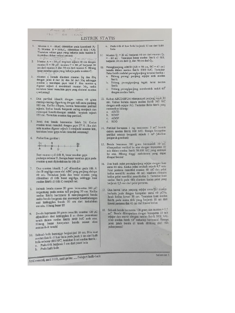 Listrik Statis | PDF | Teaching Methods & Materials