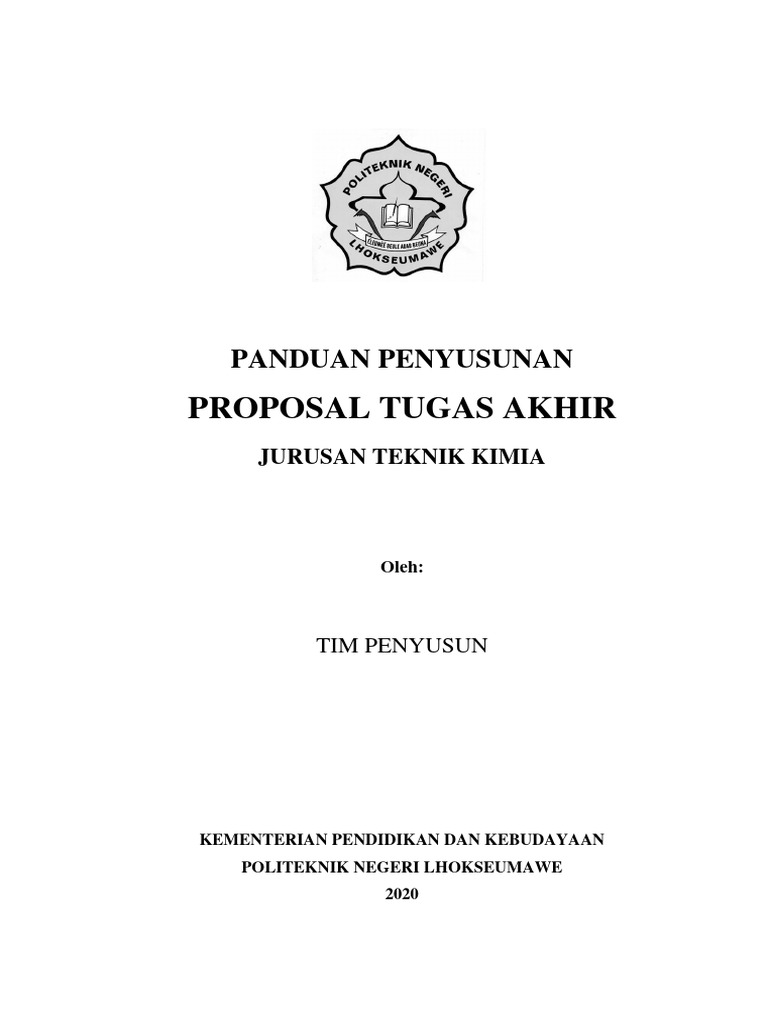 2020 - Panduan Proposal Tugas Akhir Teknik Kimia | PDF | Teknologi & Rekayasa