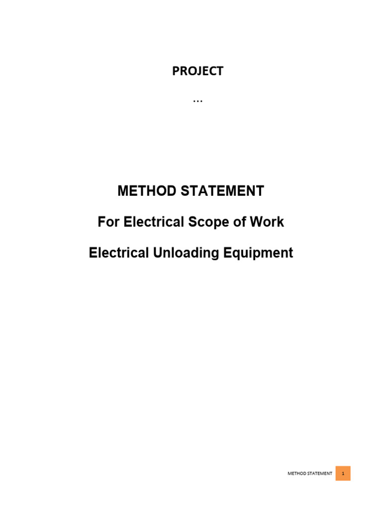 Methode Statement of Electrical Unloading Equipment | PDF | Crane (Machine) | Elevator