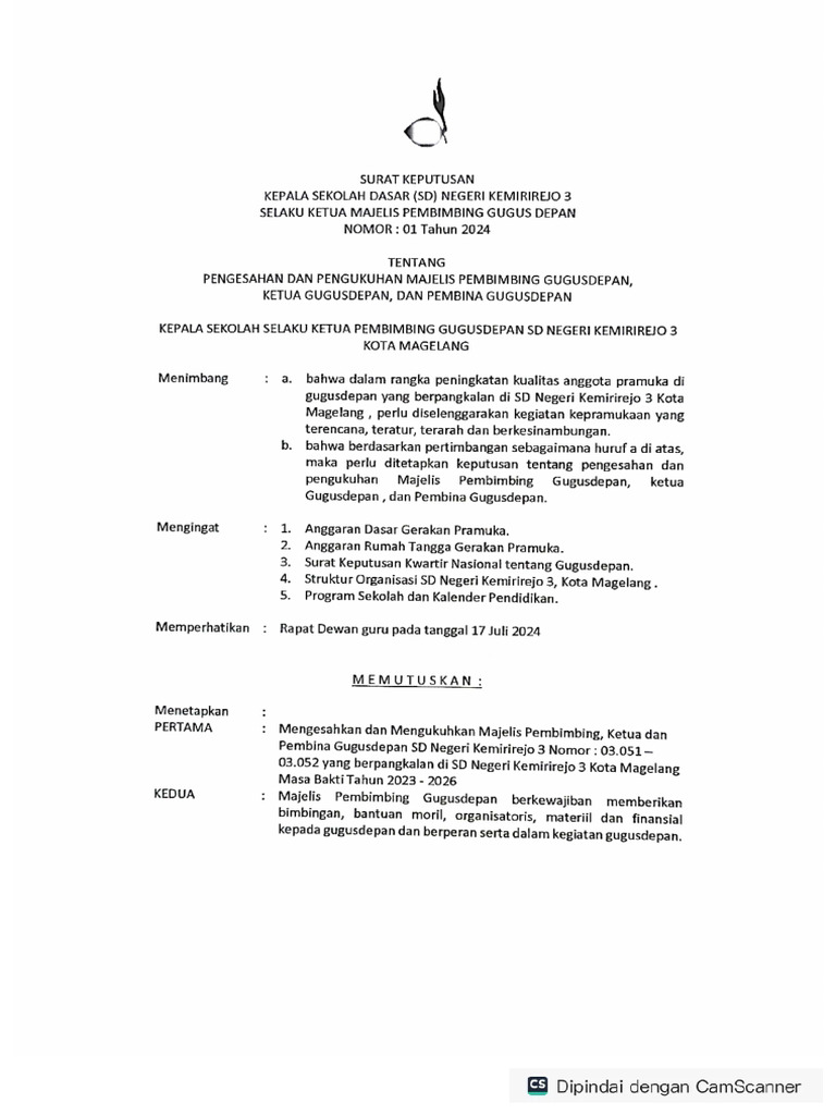 SK Pembina Pramuka 2425 | PDF