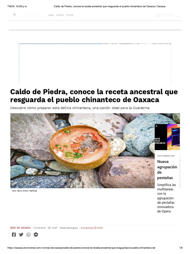Caldo de Piedra, Conoce La Receta Ancestral Que Resguarda El Pueblo ...