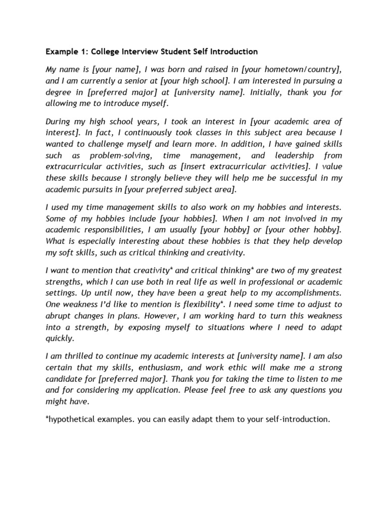 Self Introduction | PDF | Career & Growth