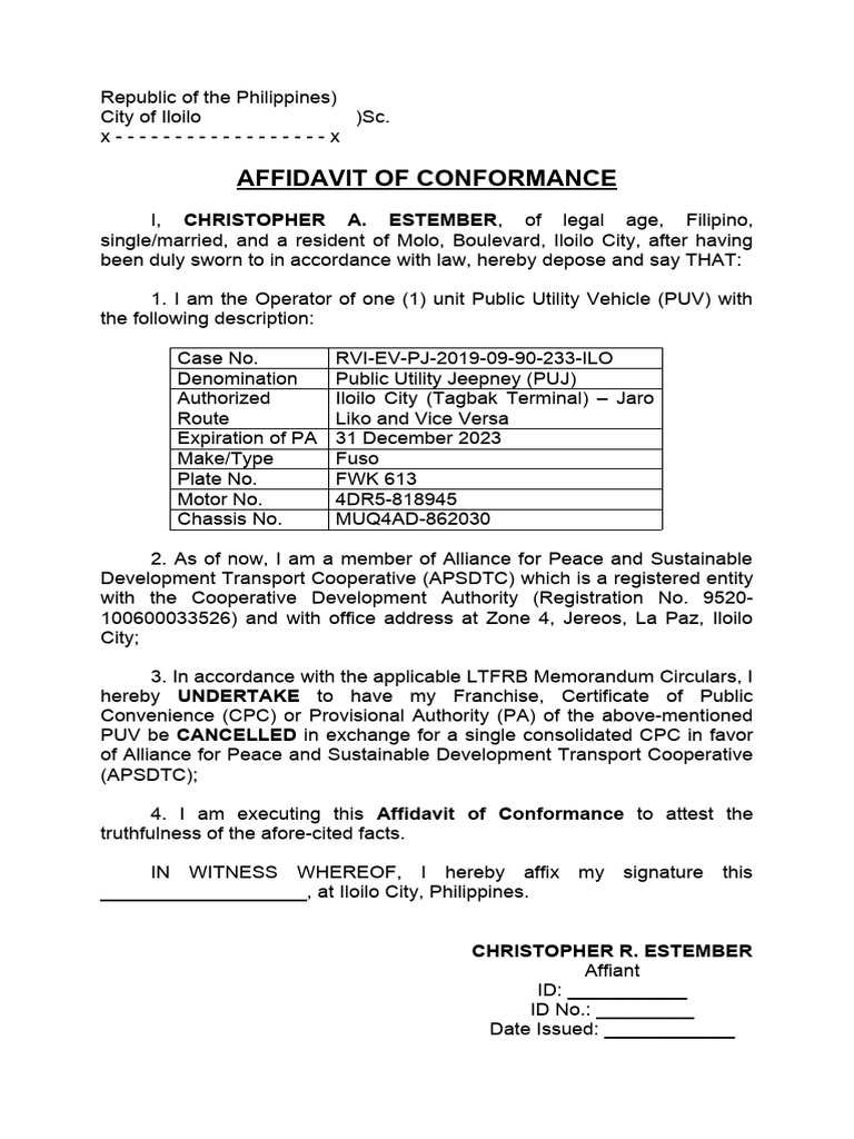 4 AFF of CONF Christopher, Estember | PDF | Affidavit | Transport