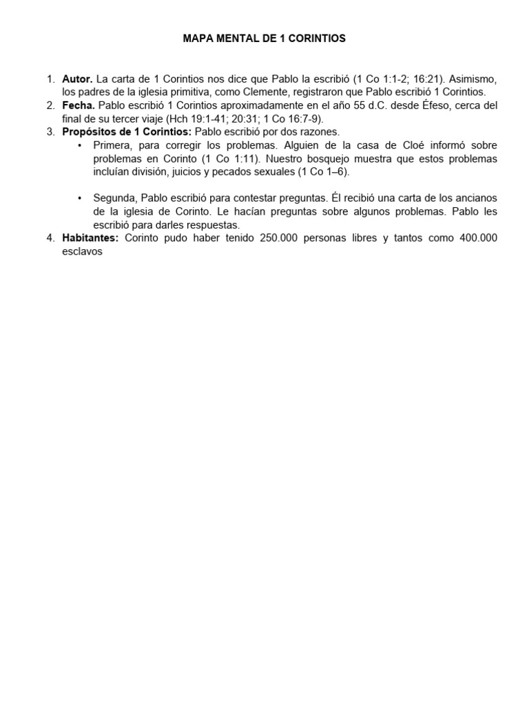 Mapa Mental de 1 Corintios | PDF