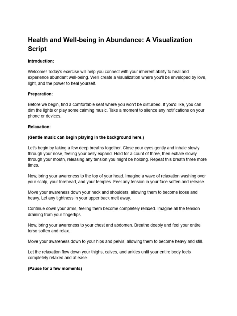 Health and Well-Being in Abundance - A Visualization Script | PDF | Light