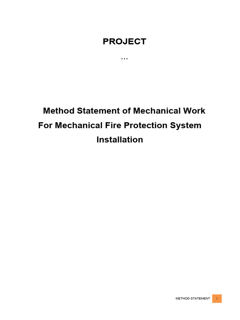 Methode Statement of Fire Protection System | PDF | Pipe (Fluid ...
