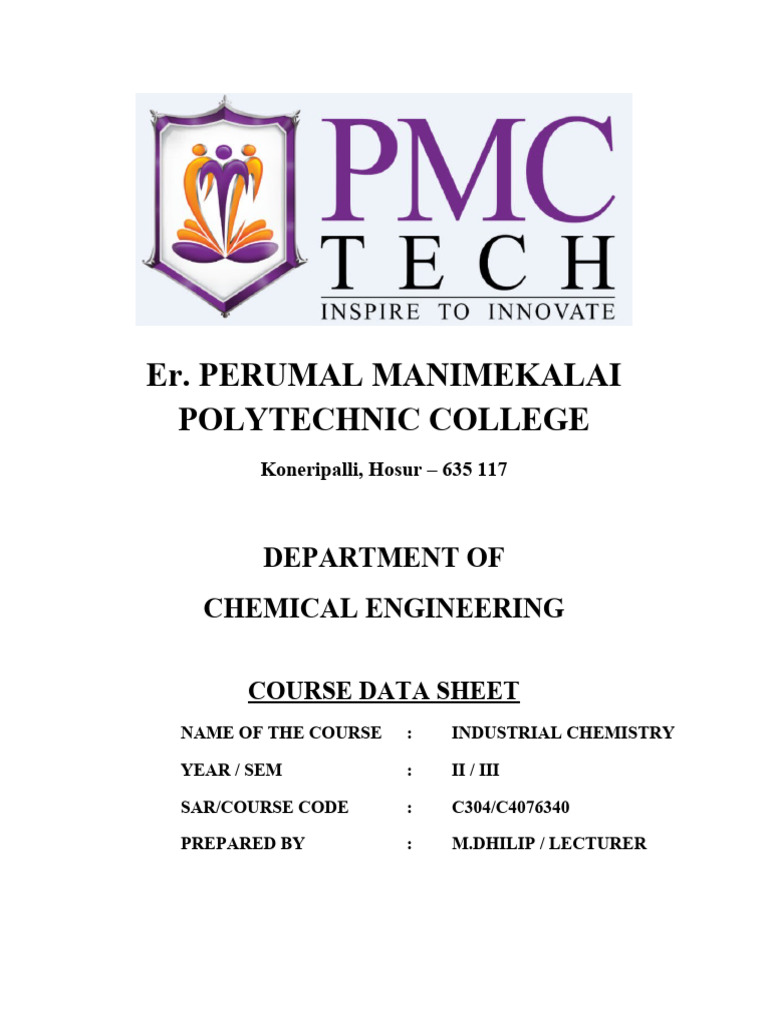 Course Data Sheet - Ic 2022-23 | PDF | Chemical Reactions | Engineering