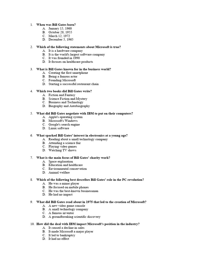 The Microsoft Mogul - Bill Gates | PDF | Games & Activities | Social ...