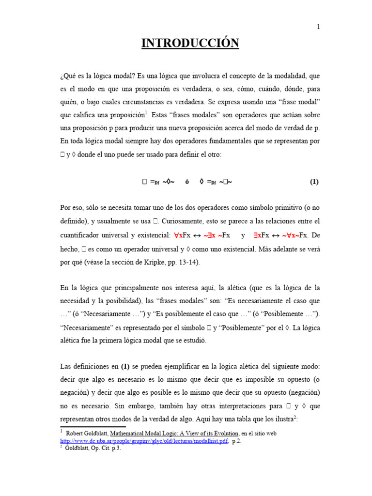 Aportes A La Logica Modal Proposicional | PDF | Lógica | Lógica modal