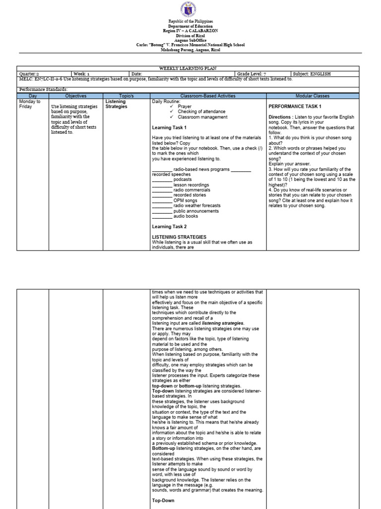 WLP1 Q2 | PDF | Knowledge | Information