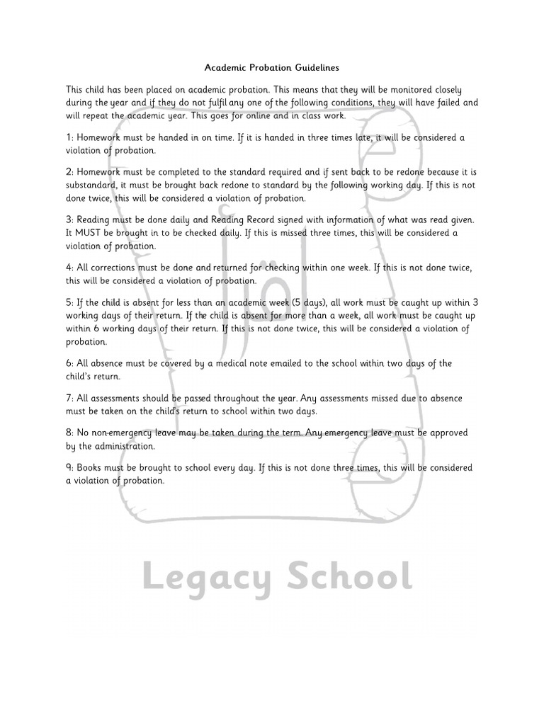 Academic Probation Guidelines | PDF