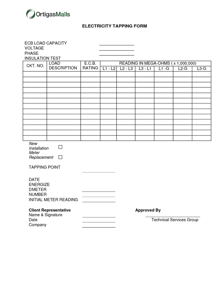 Utility Testing & Commissioning Forms 1 | PDF | Electrical Engineering ...