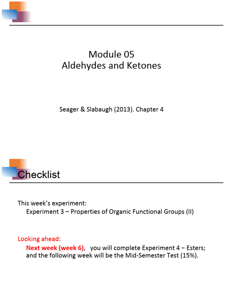 Module_05_Aldehydes_Ketones 2023 | PDF | Aldehyde | Ketone