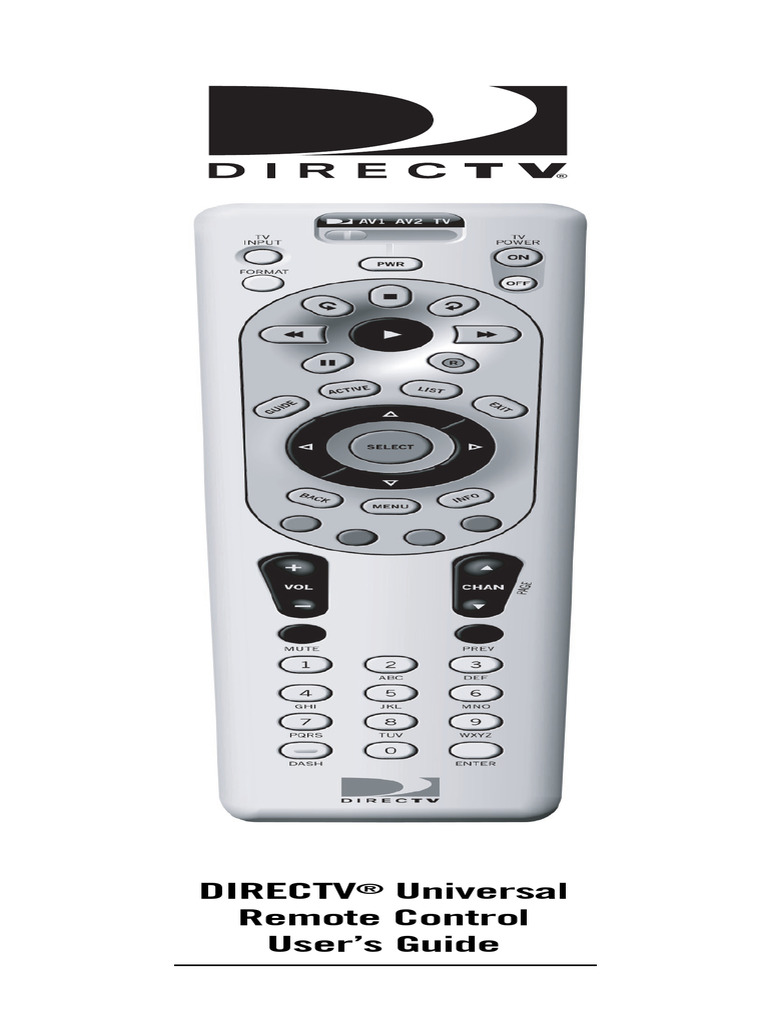 Universal Directv MG 32081 Remote Control User Guide Optimized | PDF