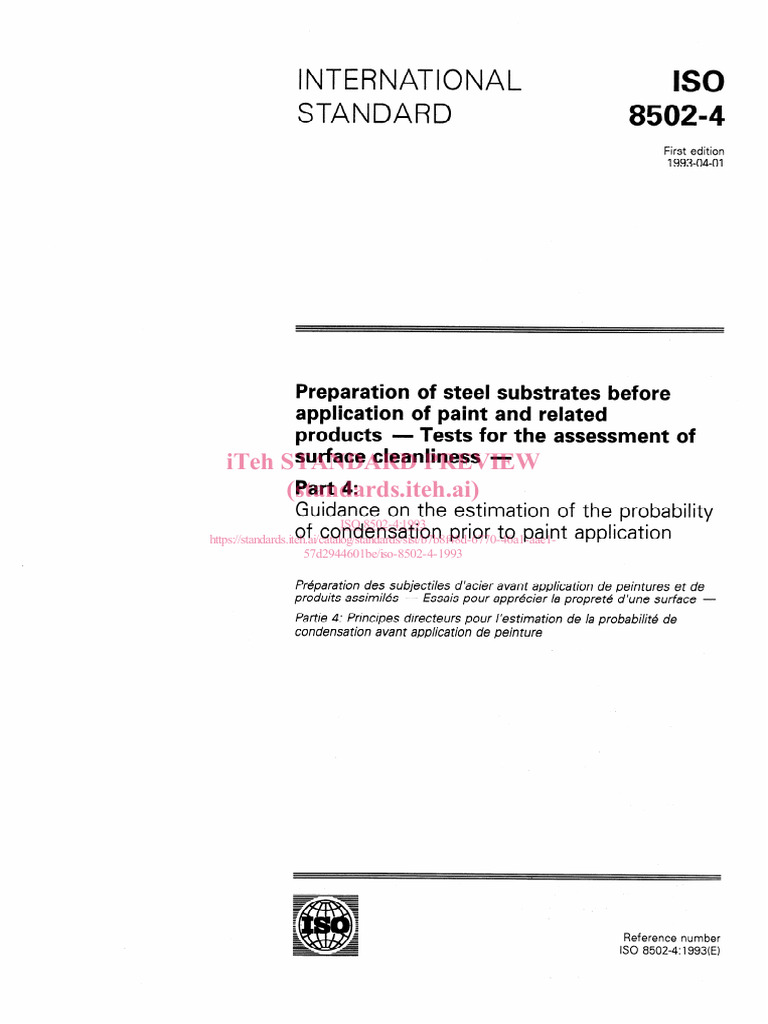 Iso 8502 4 1993 | PDF | Humidity | Applied And Interdisciplinary Physics