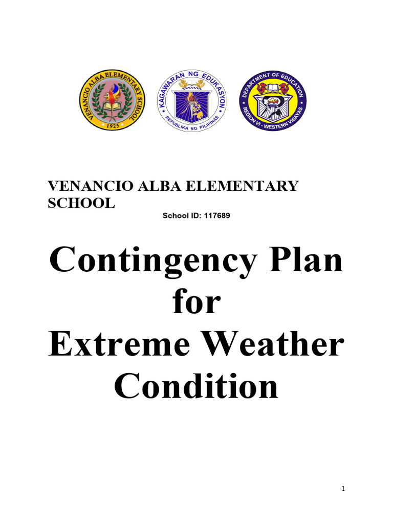 Contingency Plan for Venancio Alba School | PDF | Tropical Cyclones | Flood