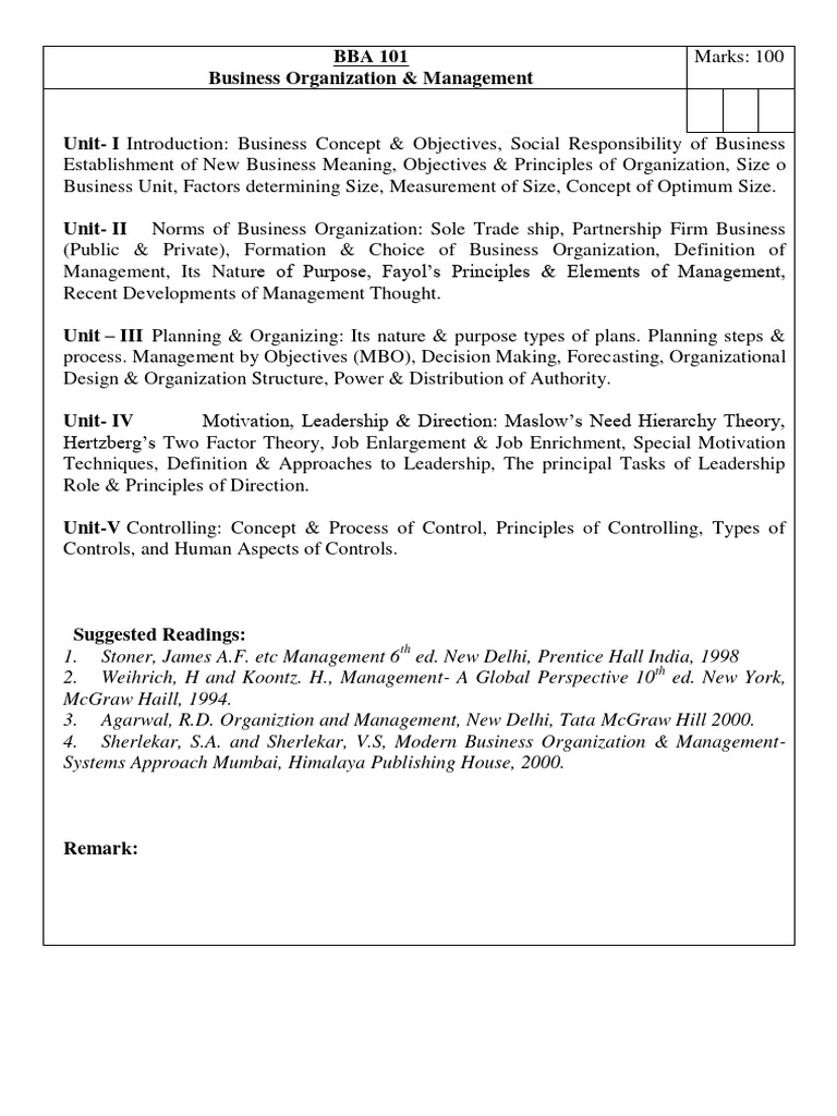 Bba Syllabus | PDF | Cost Of Living | Consumer Behaviour