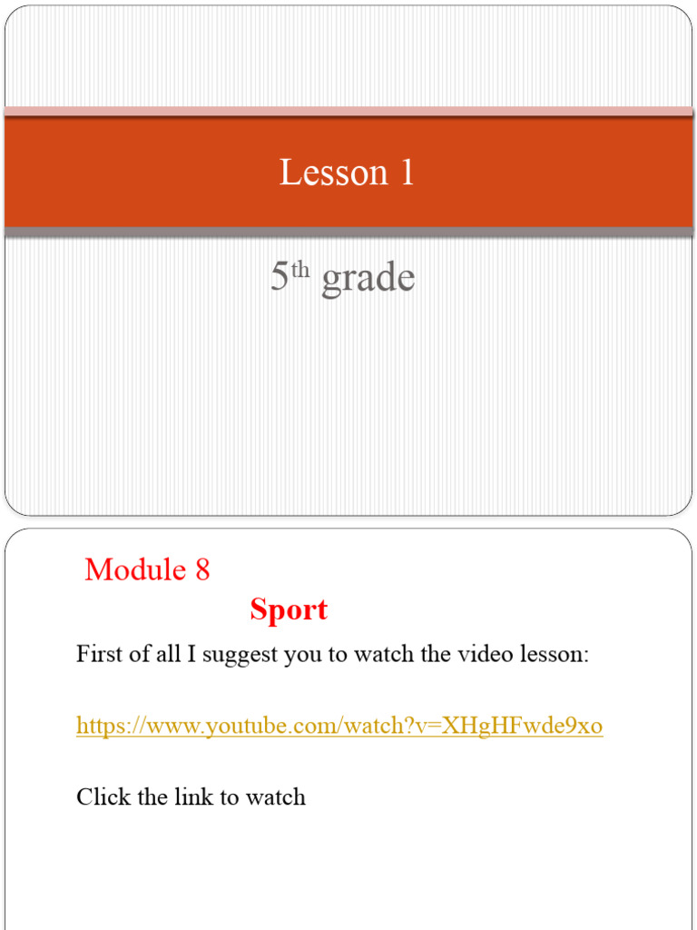 Grade 5 Lesson 1 | PDF | Swimming