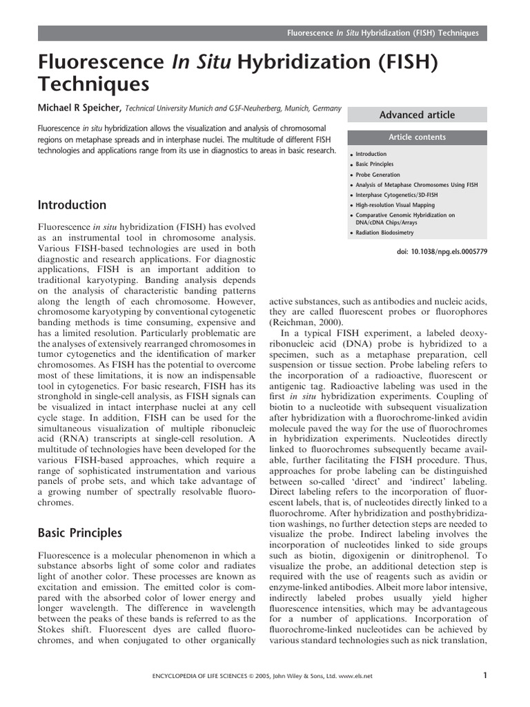 Fish Els | PDF | Fluorescence In Situ Hybridization | Cytogenetics