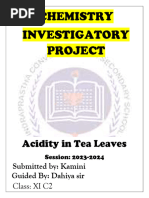 Chemistry Investigatory Project: Acidity in Tea Leaves | PDF