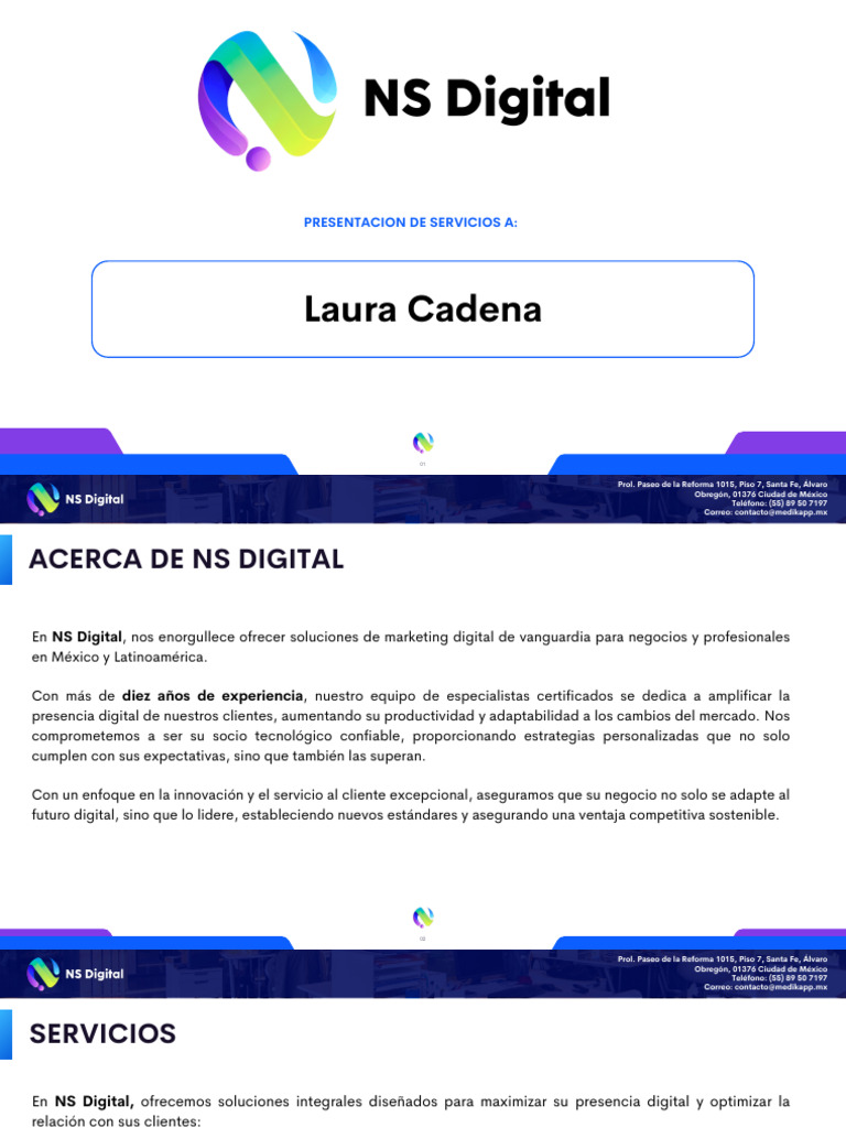 Propuesta de Servicios NS Digital | PDF | Gestión de la relación con el cliente | Planificación ...