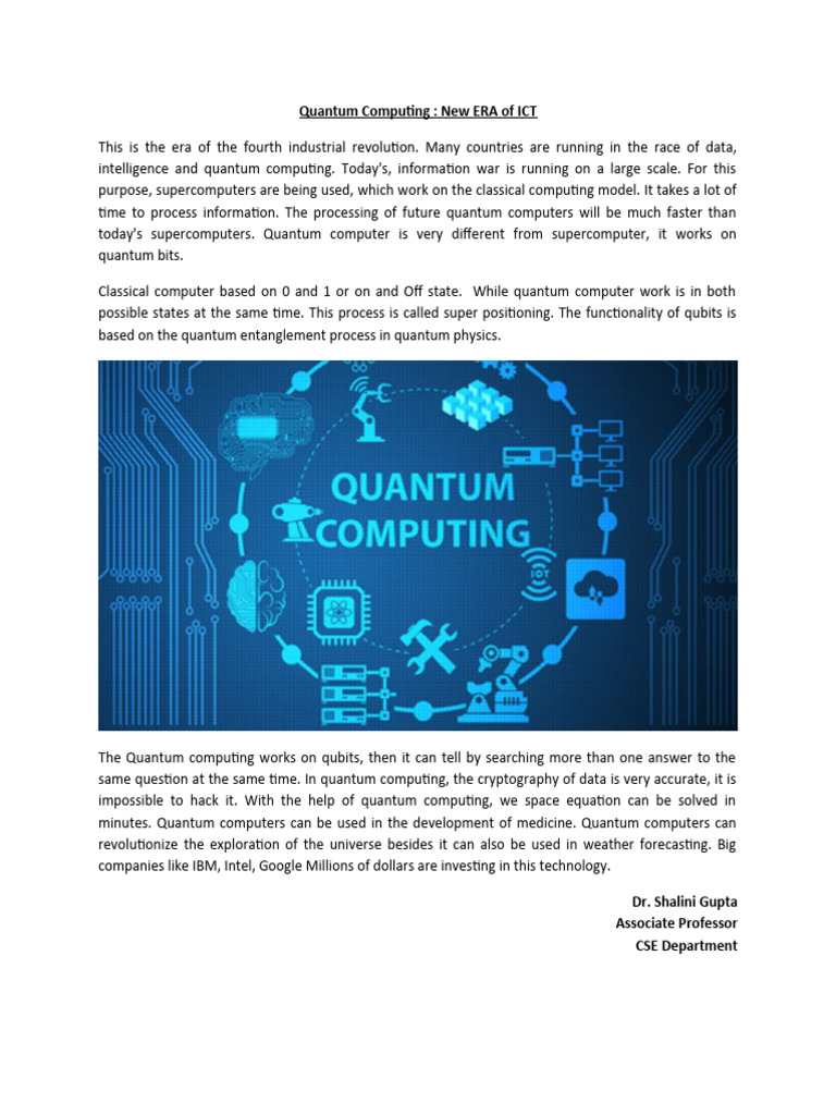 Article on Quantum Computing | PDF