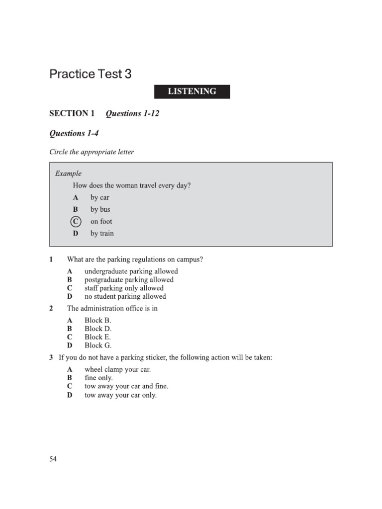 Listening Exercise Cambridge 1 Test 3 Section 1yhhj Pdf