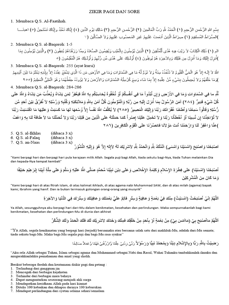 ZIKIR PAGI Dan Syariatnya | PDF